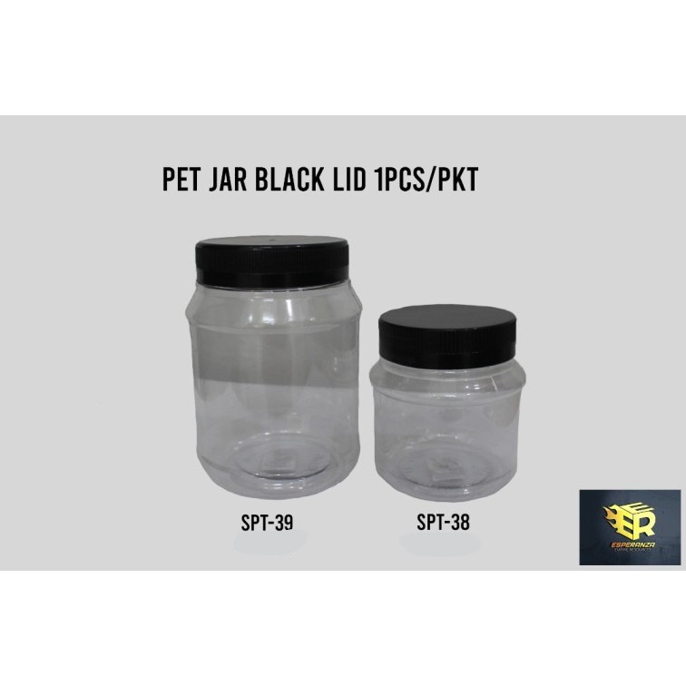 PET JAR WITH BLACK LID SPT-39 SPT-38/BALANG PENUTUP HITAM/BALANG KUIH ...