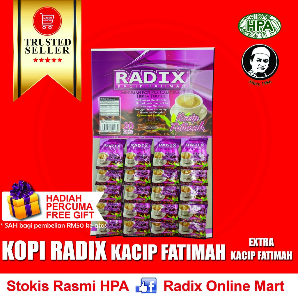 HPA COFFEE KACIP FATIMAH / KOPI RADIX KACIP FATIMAH 20 x 23g | Shopee ...
