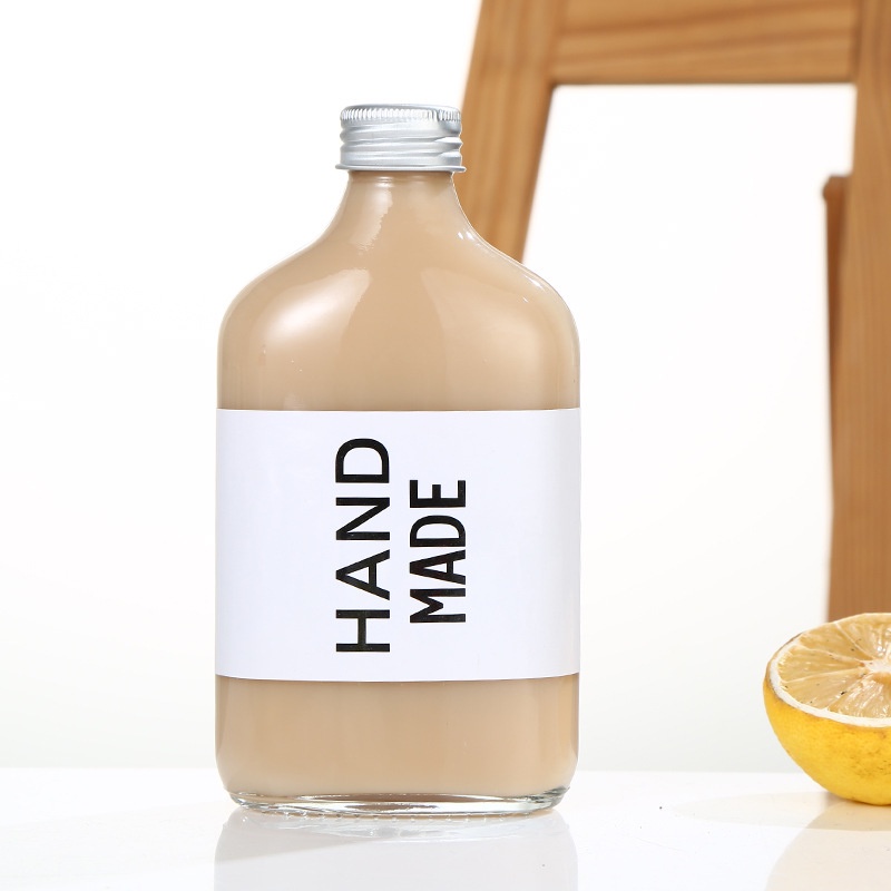 350ml Flat Glass Bottle with Silver Screw Cap / Cold Brew Bottle / Botol Kaca Leper | Shopee ...