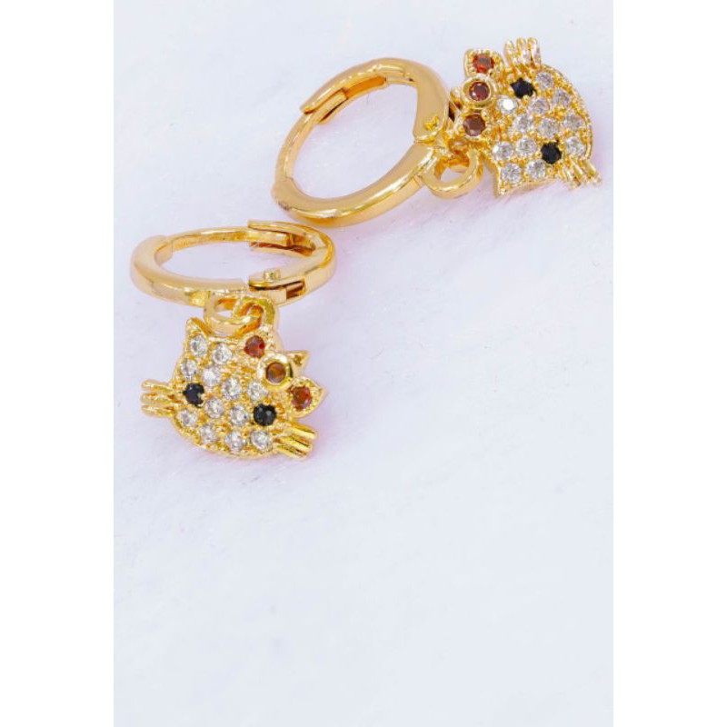 🔥🔥24K Gold Plated Kids Earring Subang Ring Hello Kitty Budak🔥🔥 | Shopee ...