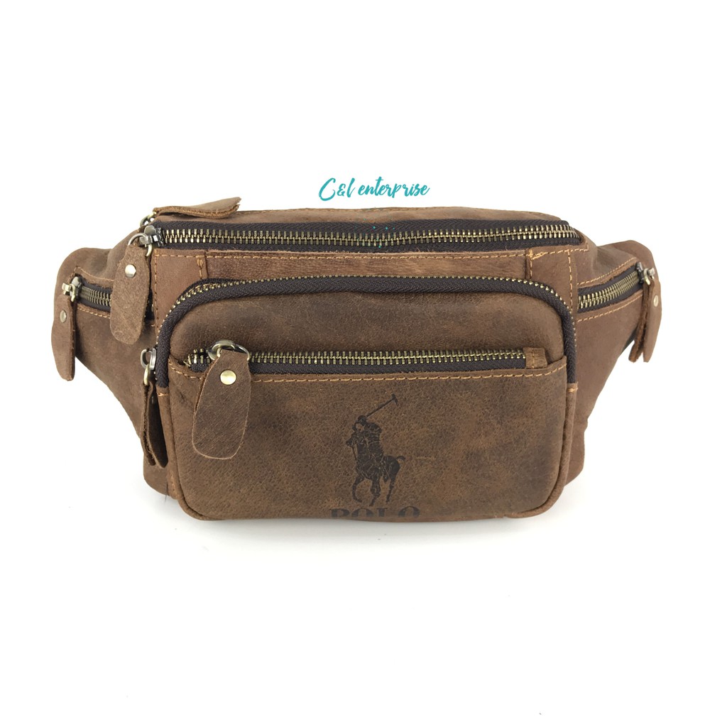 Genuine Leather Men Pouch Bag Crossbody Bag Waist Bag Kulit Lembu Beg ...