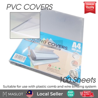 A4 PVC Cover Transparent Binding / PVC Plastic Sheet Cover / Rigid Binding Cover A4 (100 sheets ...
