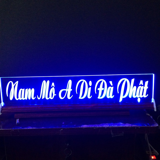 Electric mica letters with color-changing led lights: NAMMO Amitabha ...