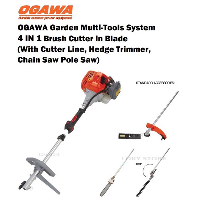 OGAWA Garden Multi-Tools System 4-in-1 Brush Cutter With Blade & Cutter ...