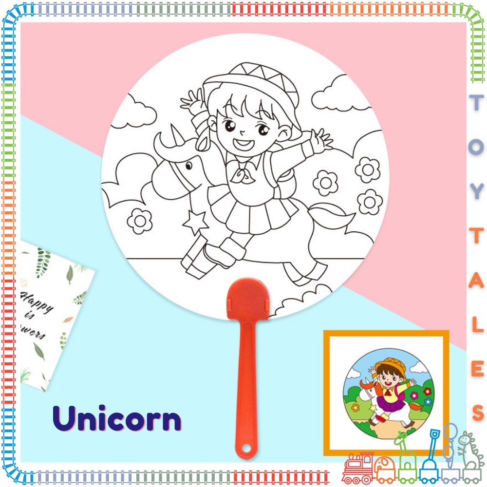 Kids Painting Hand Fan 🍭Children Art & Craft Colouring 🍭 Kindergarten ...