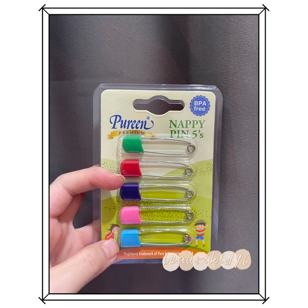 Pureen Premium Nappy Pins with Safety Lock Closure [5's/pkt] | Shopee ...