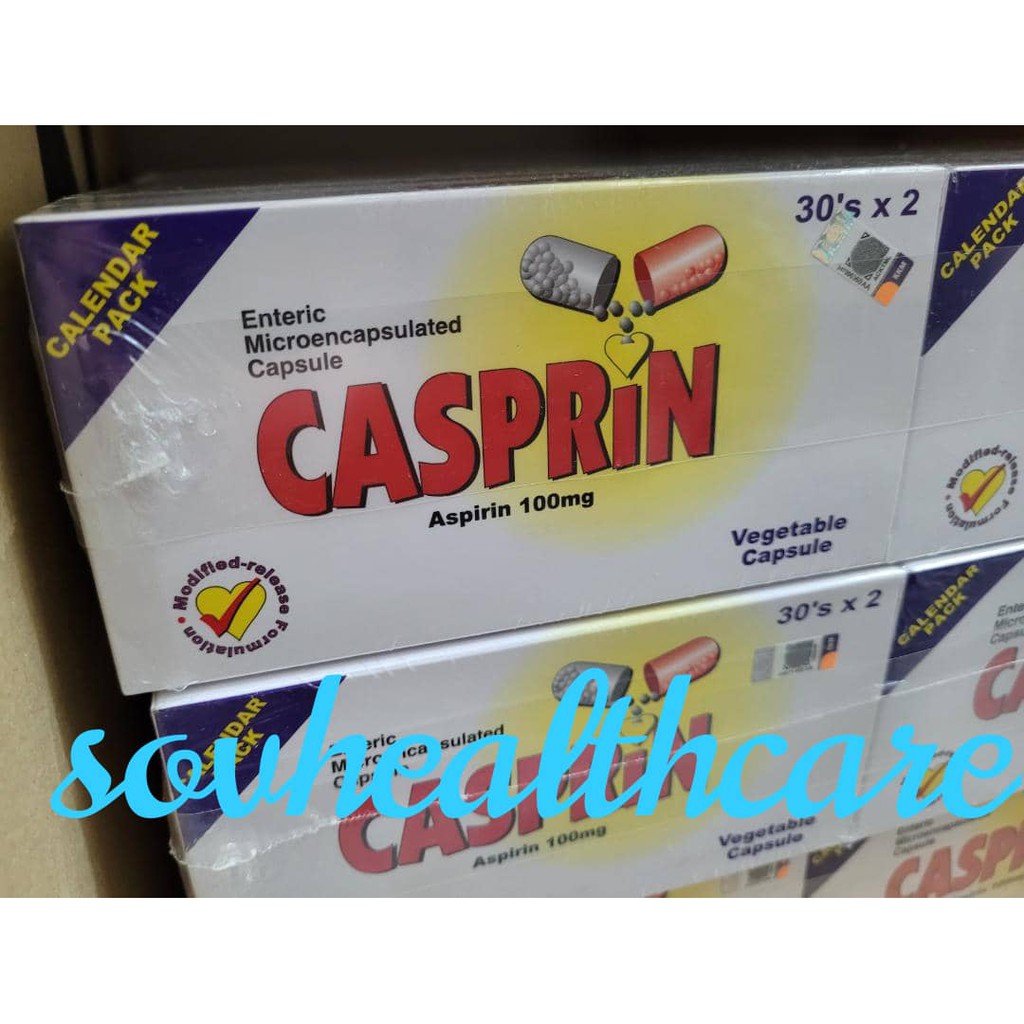 Casprin Aspirin 100mg (2 x 30 Vege Caps) | Shopee Malaysia