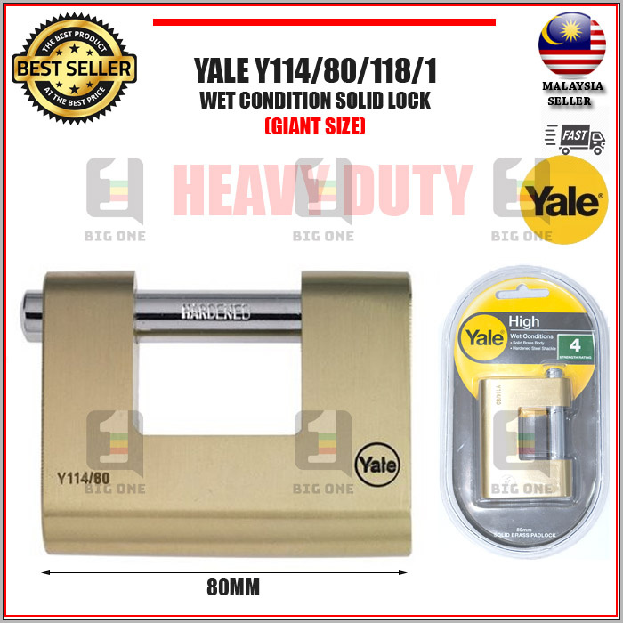 (GIANT) YALE Y114/80/118/1 HEAVY DUTY SOLID BRASS PILLAR PADLOCK ...