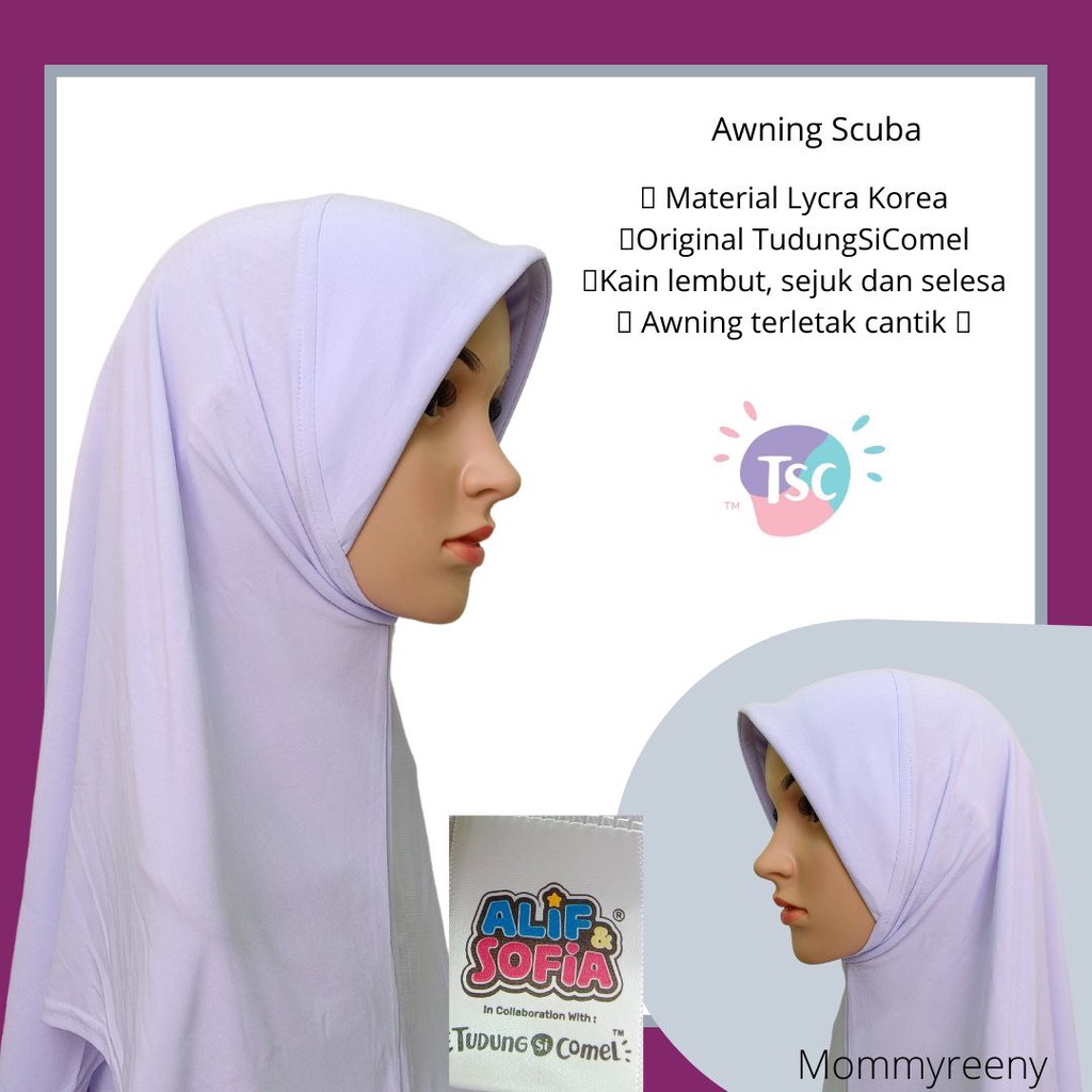 READY STOK Awning Scuba Putih Nila Alif & Sofia TudungSiComel Tudung Sekolah | Shopee Malaysia