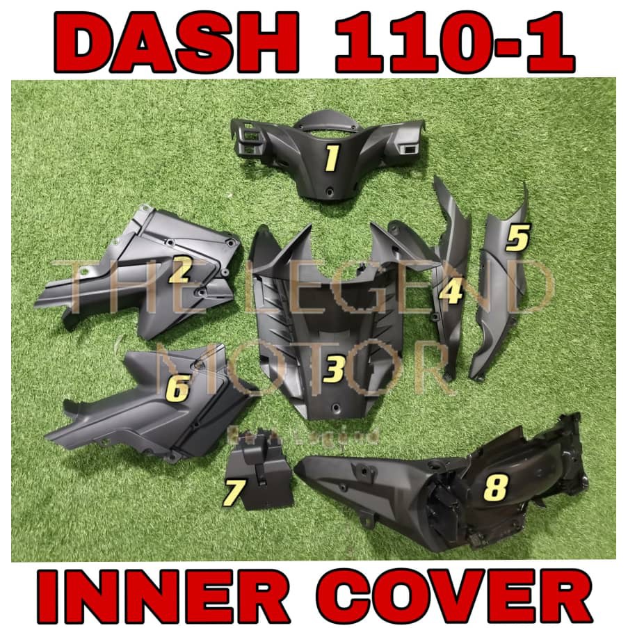 HONDA DASH 110 V1 DASH110 V1 Cover Inner Set KAVER HITAM CAVER Coverset cover meter centre rear ...