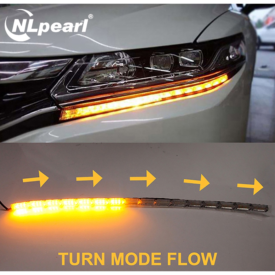 NLpearl 1pair Flowing DRL LED Daytime Running Light Flexible DRL Turn ...