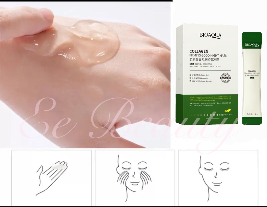 20pcs Collagen Sleeping Mask - Bioaqua Firming Serum Overnight Mask ...