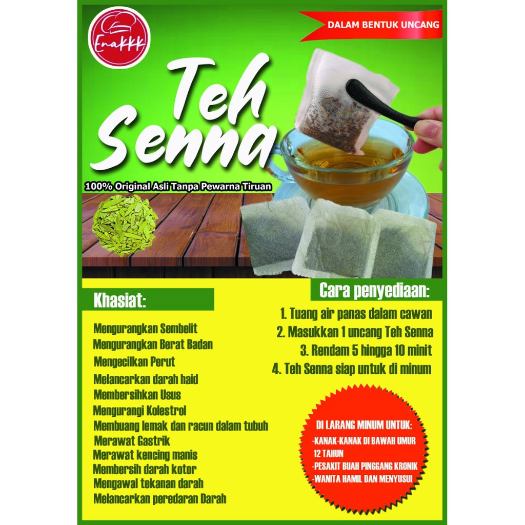 Teh Senna 100% Daun Teh Senna / Uncang Teh Senna / Teh Sanna / Slimming ...