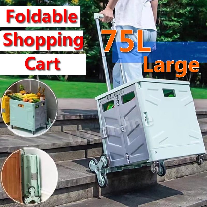 75L Shopping Trolley Foldable Trolley CLIMBER / HAND PULL TRAILER ...