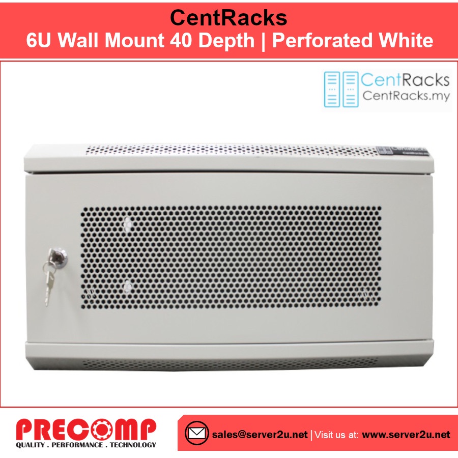 CentRacks 6U (40cm x 30cm x 53cm) Wall Mount Server Rack (Free 13Amp ...