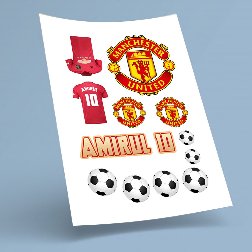 Manchester United CUSTOM NAME & AGE [JPEG FORMAT/FILE] [CAKE TOPPER ...