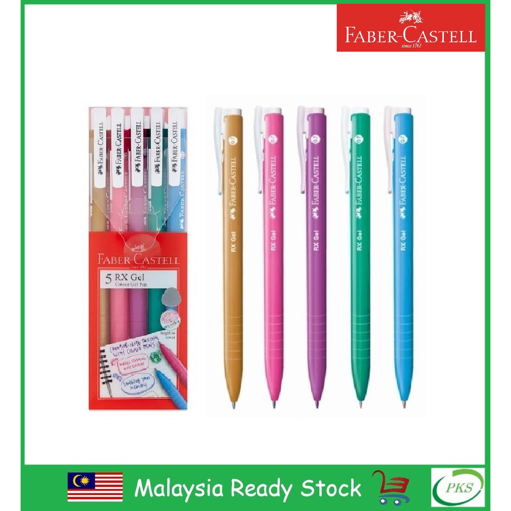 Faber-Castell RX Gel Pen 5 Colors 0.7mm Wallet Pack | Shopee Malaysia