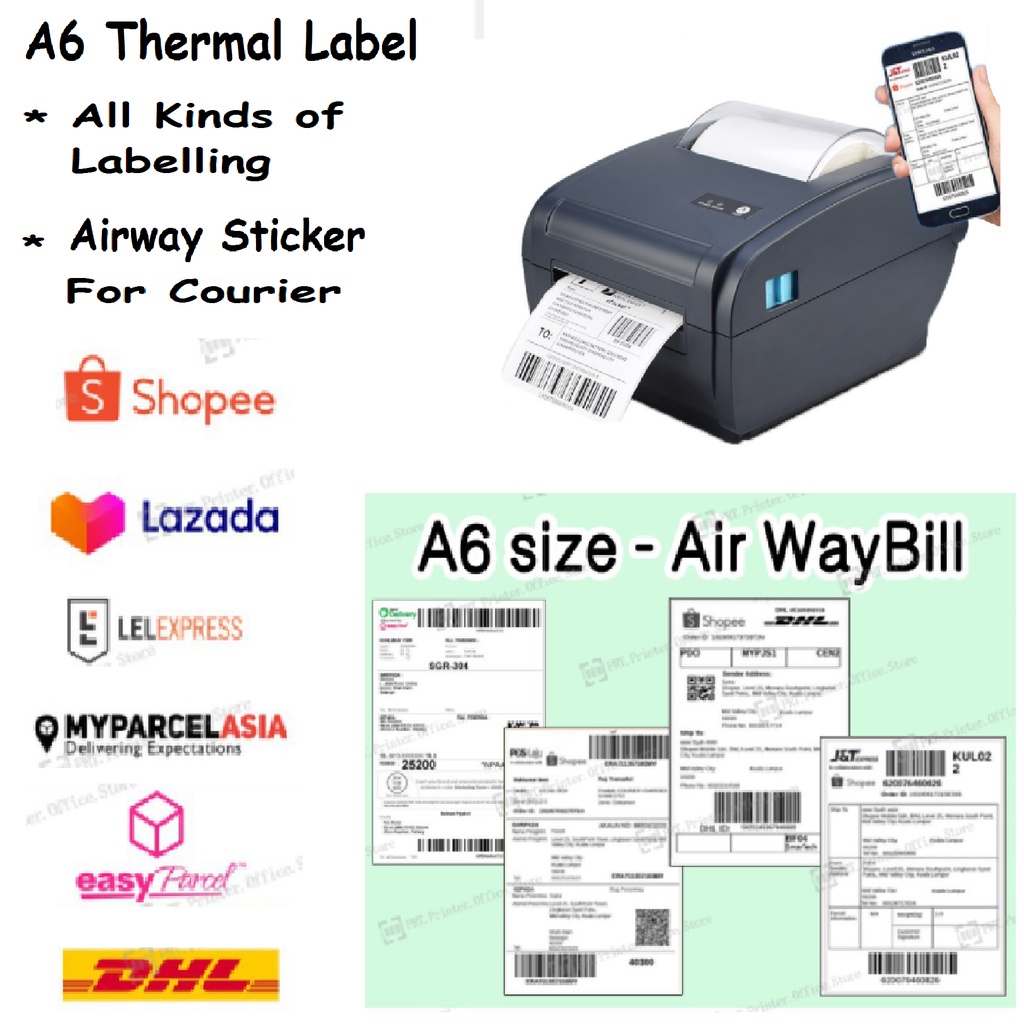 AWB Airway Bill Sticker Way Bill Sticker Thermal Label Sticker A6 ...