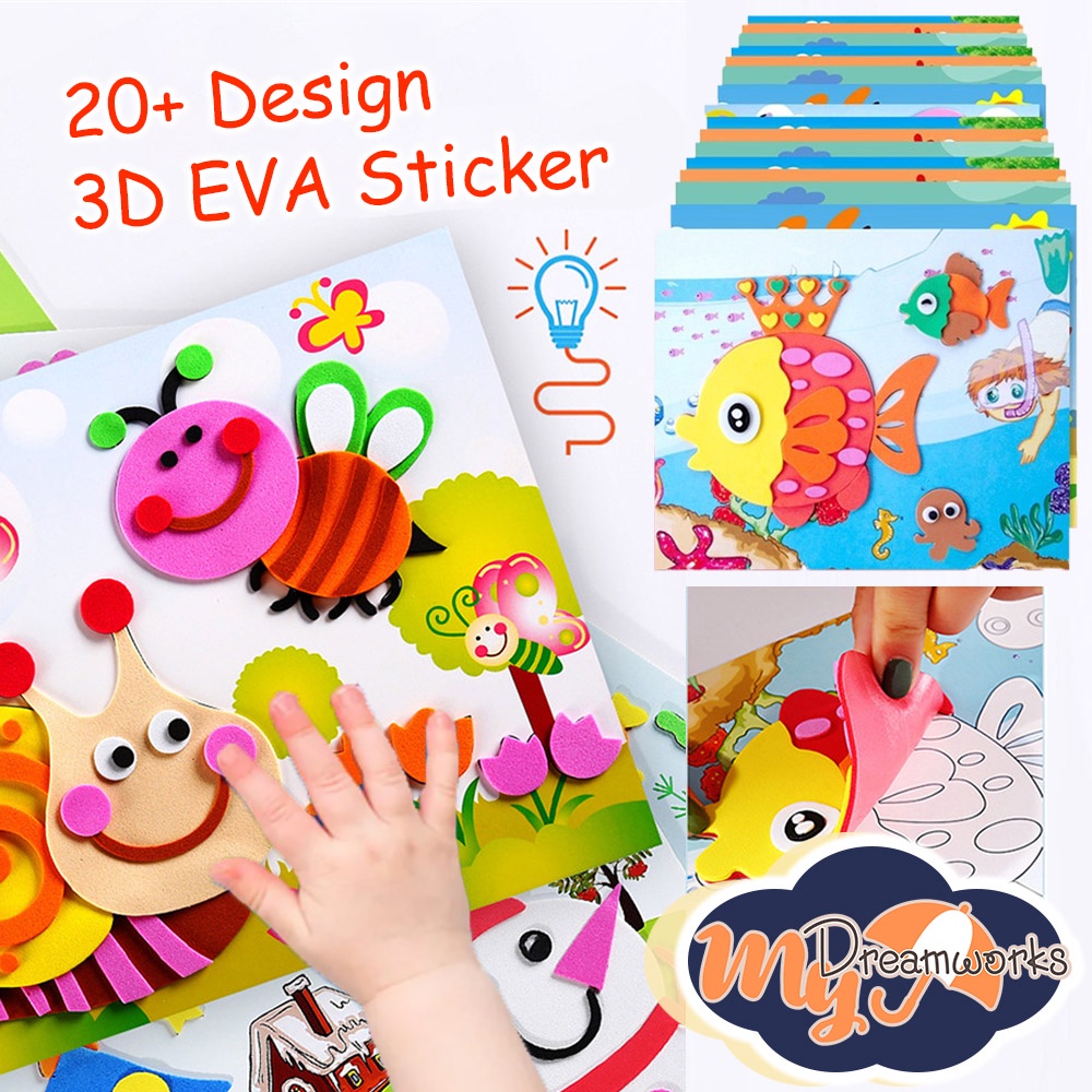 Mydreamworks 3D EVA Foam Stickers for Toddlers 26x18cm Large Size DIY ...
