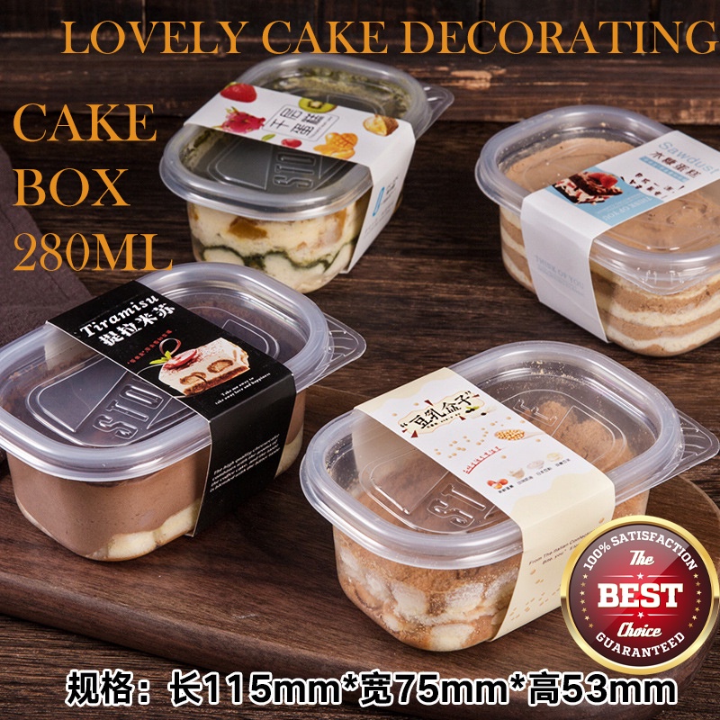 Mousse cake dessert Box plastic 130x90x55 Tiramisu cake box hard ...