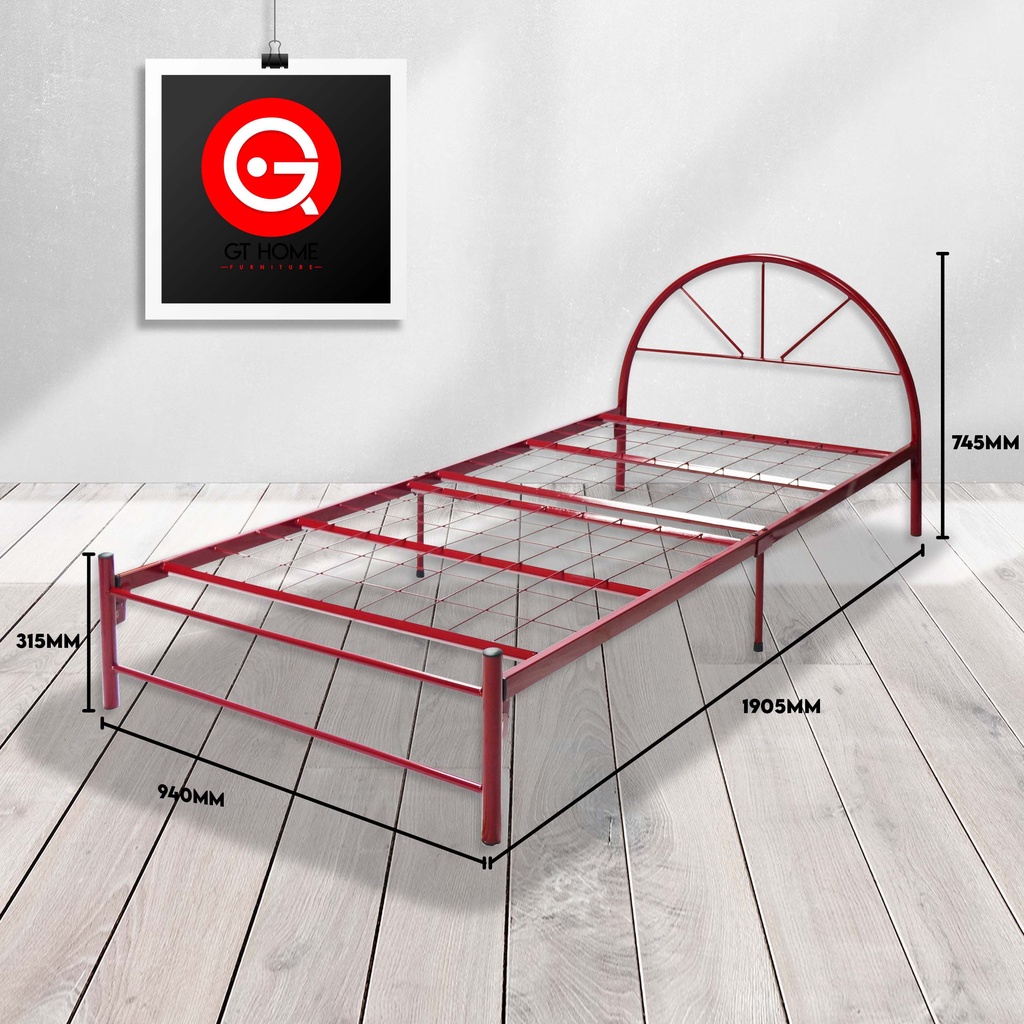 READY STOK Katil Single/Single Bed Frame/Katil hostel/Metal Bed/Bed ...