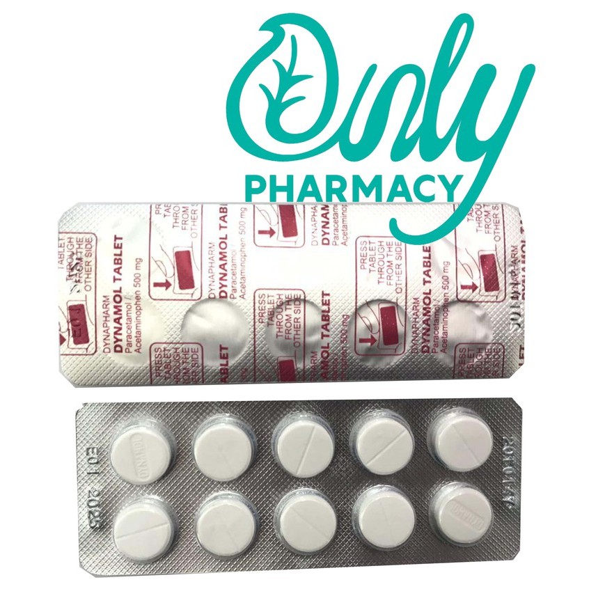 Paracetamol 500mg 10 tablets/ strip (DYNAMOL) Similar to Panadol ...