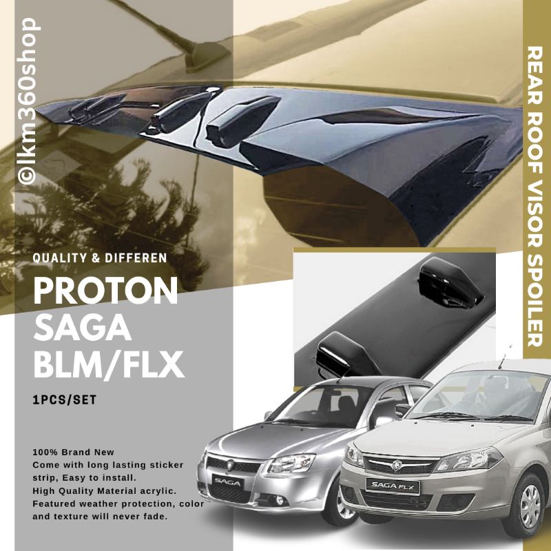 Proton Saga BLM Proton Saga FLX Rear Roof Window Visor Spoiler Rear Sun ...