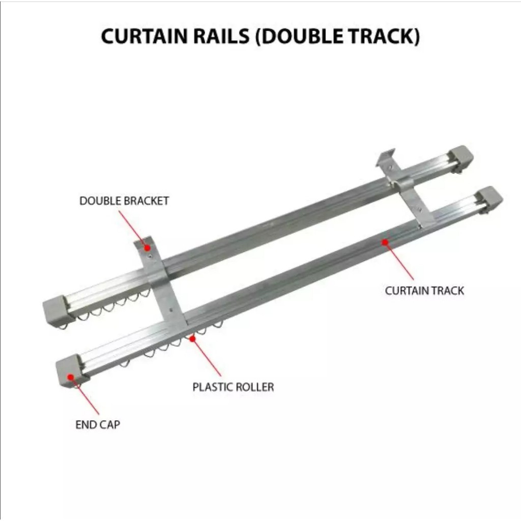 ALUMINIUM DOUBLE TRACK FOR SUPER CURTAIN RAIL | Shopee Malaysia