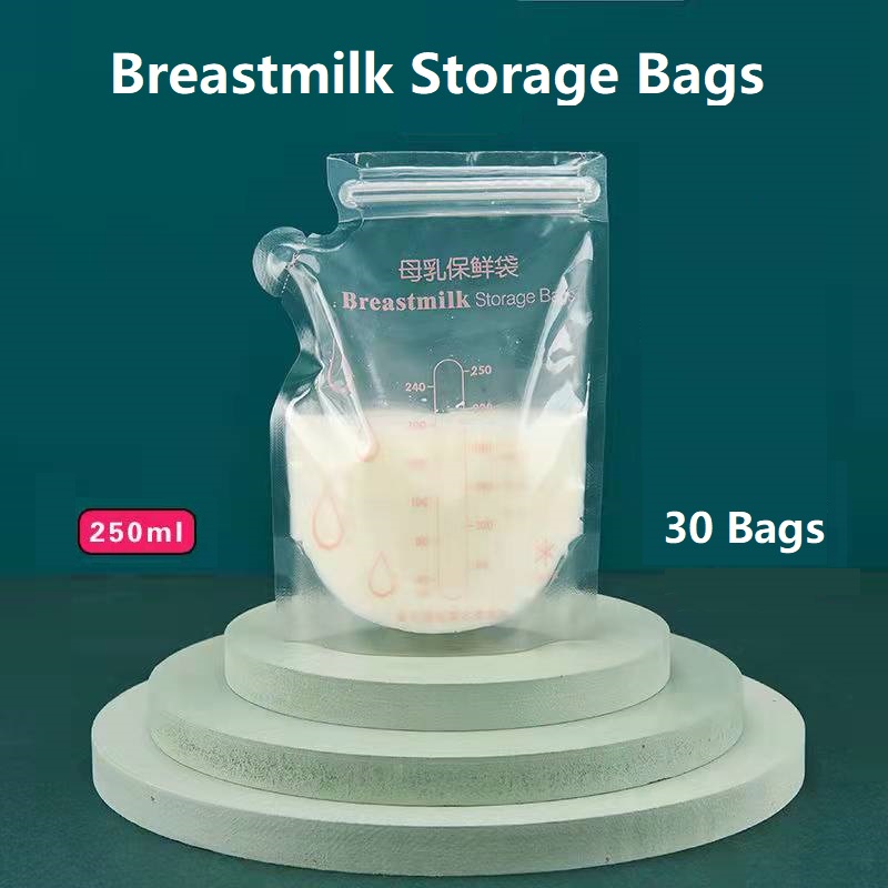 30Bags Breastmilk Storage Bag 250ML Disposable breast milk preservation ...