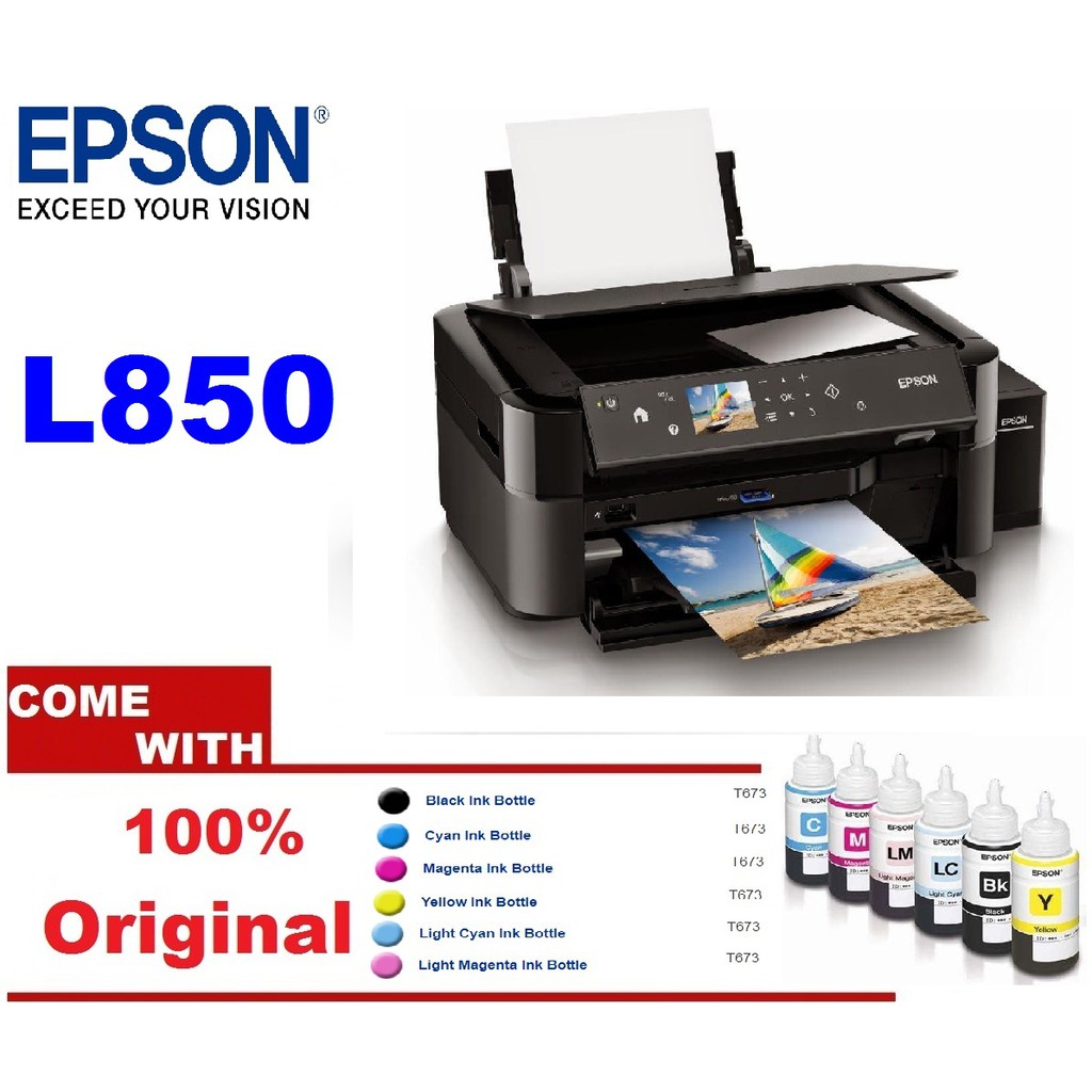 Epson L850 Photo 6 Colour Ink Tank Printer Borderless Printing | Shopee ...