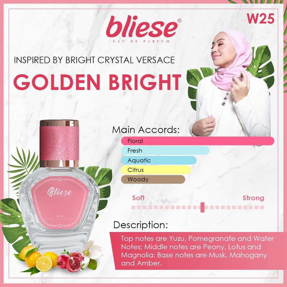 W25 Golden Bright Bliese Premium Body Perfume For Woman Eau De Parfum ...