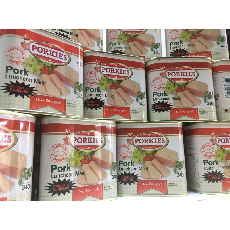 PORKIES Luncheon Meat Best Quality 340gm Product of DENMARK午餐肉Expire ...