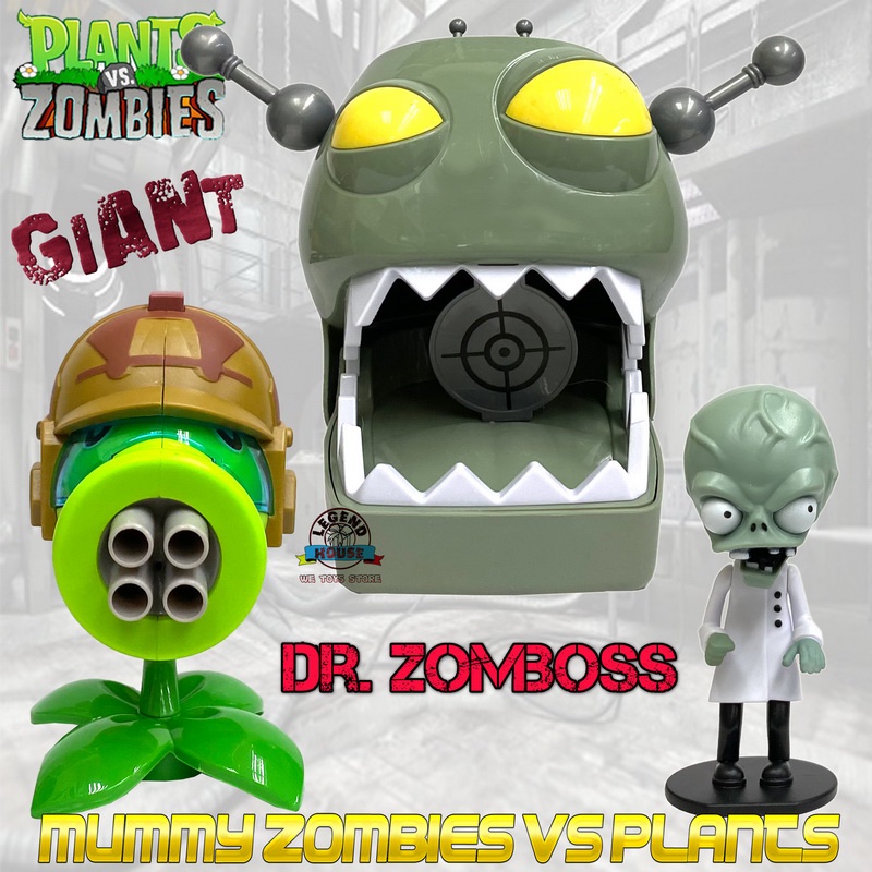 Plants VS Zombies Gatling Pea And Dr. Zomboss Toys Zombies Robot Box ...
