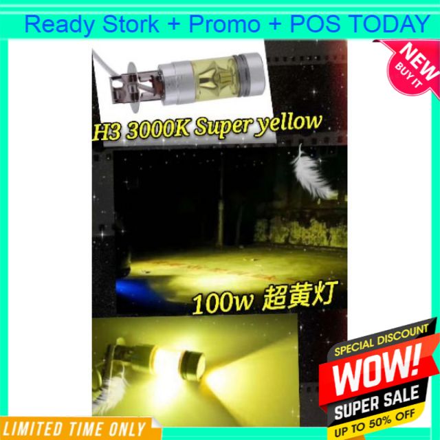 High Quality LED H3 超白灯 / 黄 100W one pcs = 1800LM + 10Led universal ...