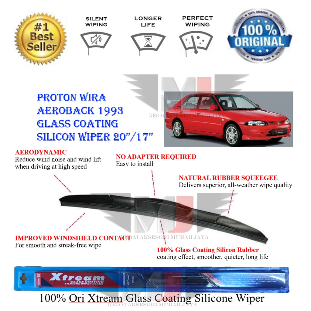 Proton Wira aeroback 1993 100% Ori Xtream Glass Coating Silicone Wipers ...
