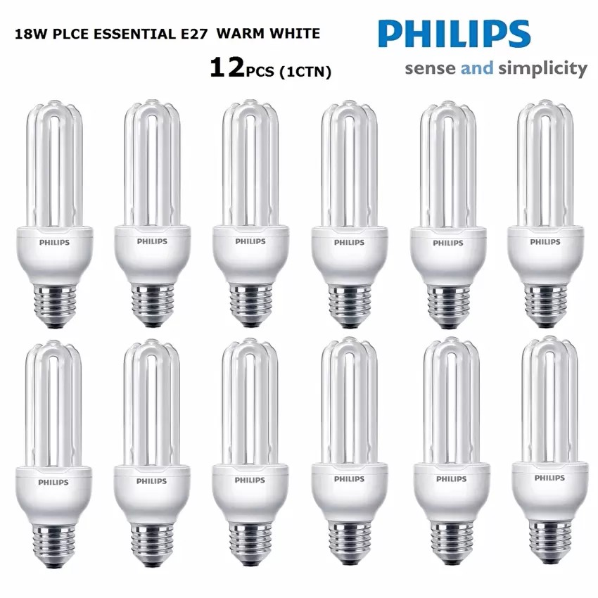 12PCS x Philips 18w PLCE Essential bulb E27 warm white | Shopee Malaysia