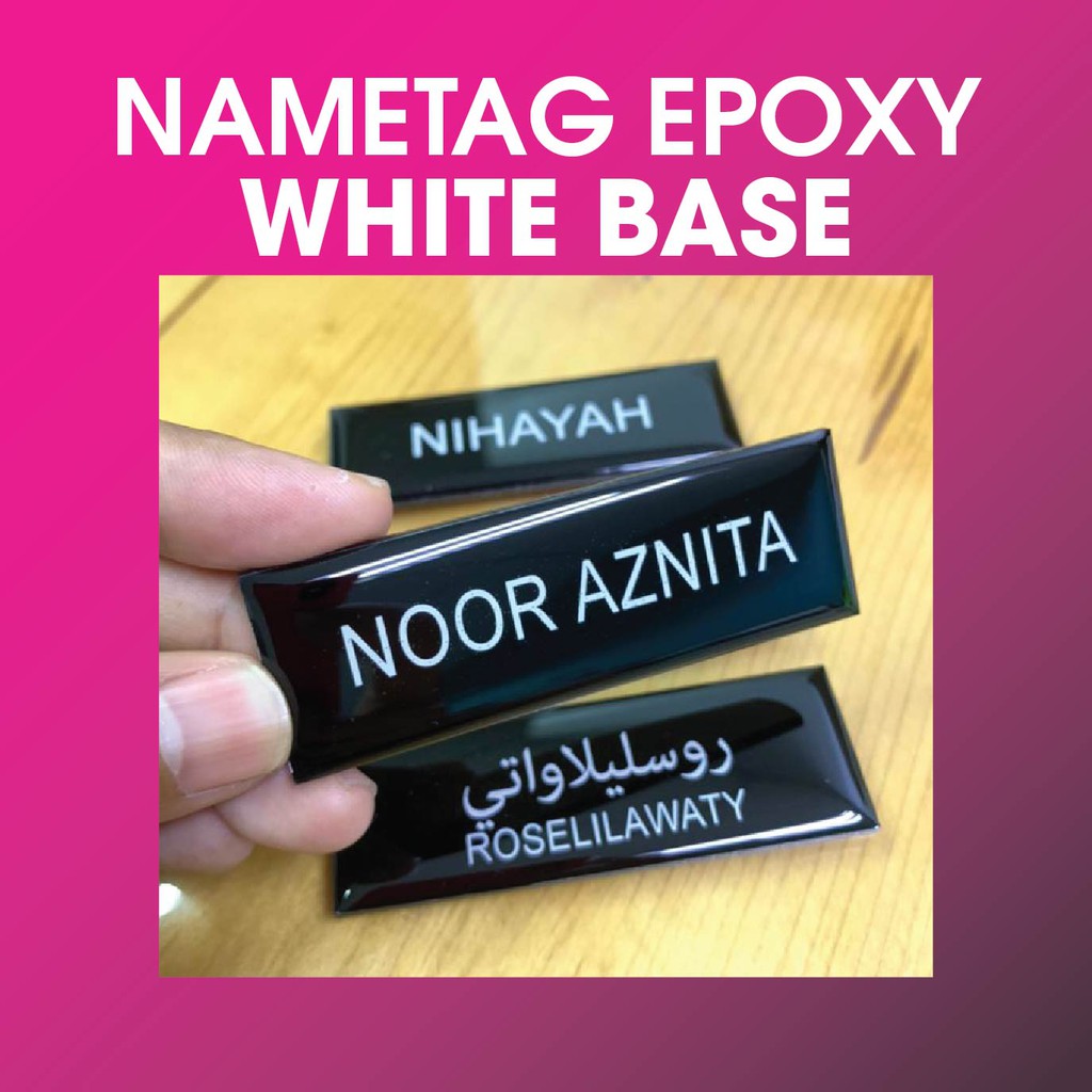 Name Tag Epoxy Sekolah Penjawat Awam White Base | Shopee Malaysia