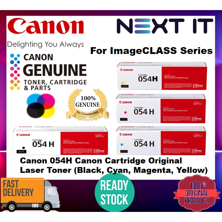 Canon 054H (High Cap) Original Toner Cartridges (Black, Cyan, Magenta ...