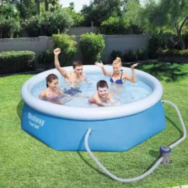 Bestway Fast Set Swimming Pool Inflatable Round Play Pool 8' x 26 ...