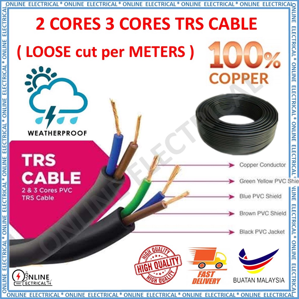 Underwater / Weatherproof Cable TRS Cable Synthetic Rubber Cable 3 ...