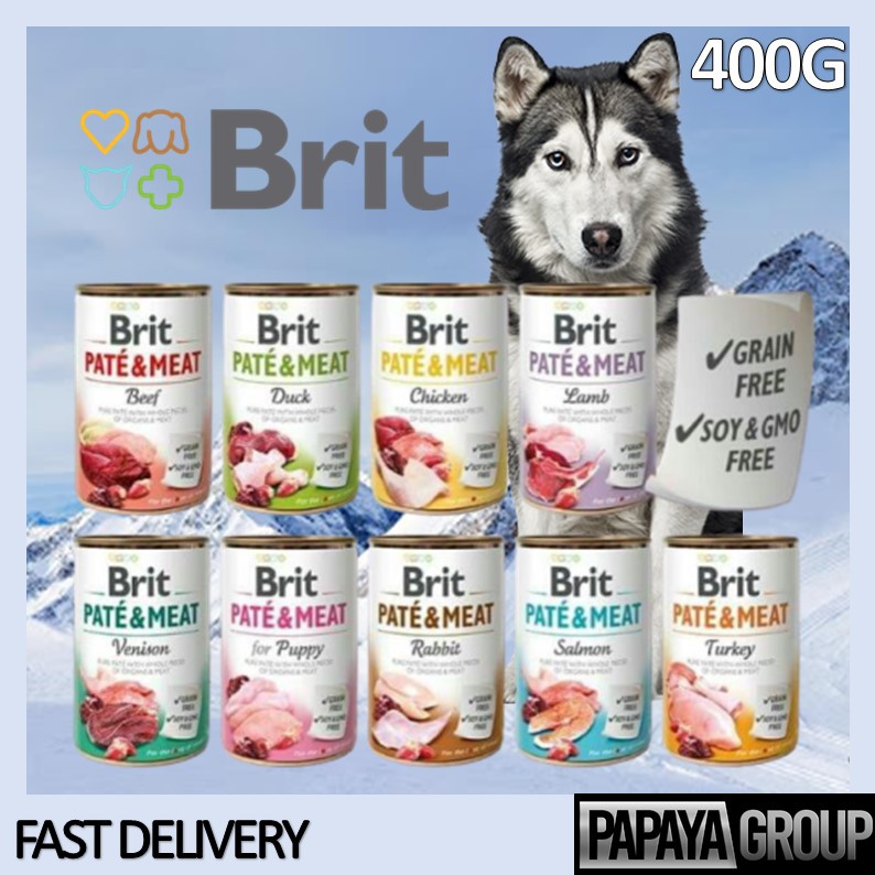 Brit Pate & Meat Dog Canned Food / Dog Wet Food 400G - ( Puppy, Venison ...