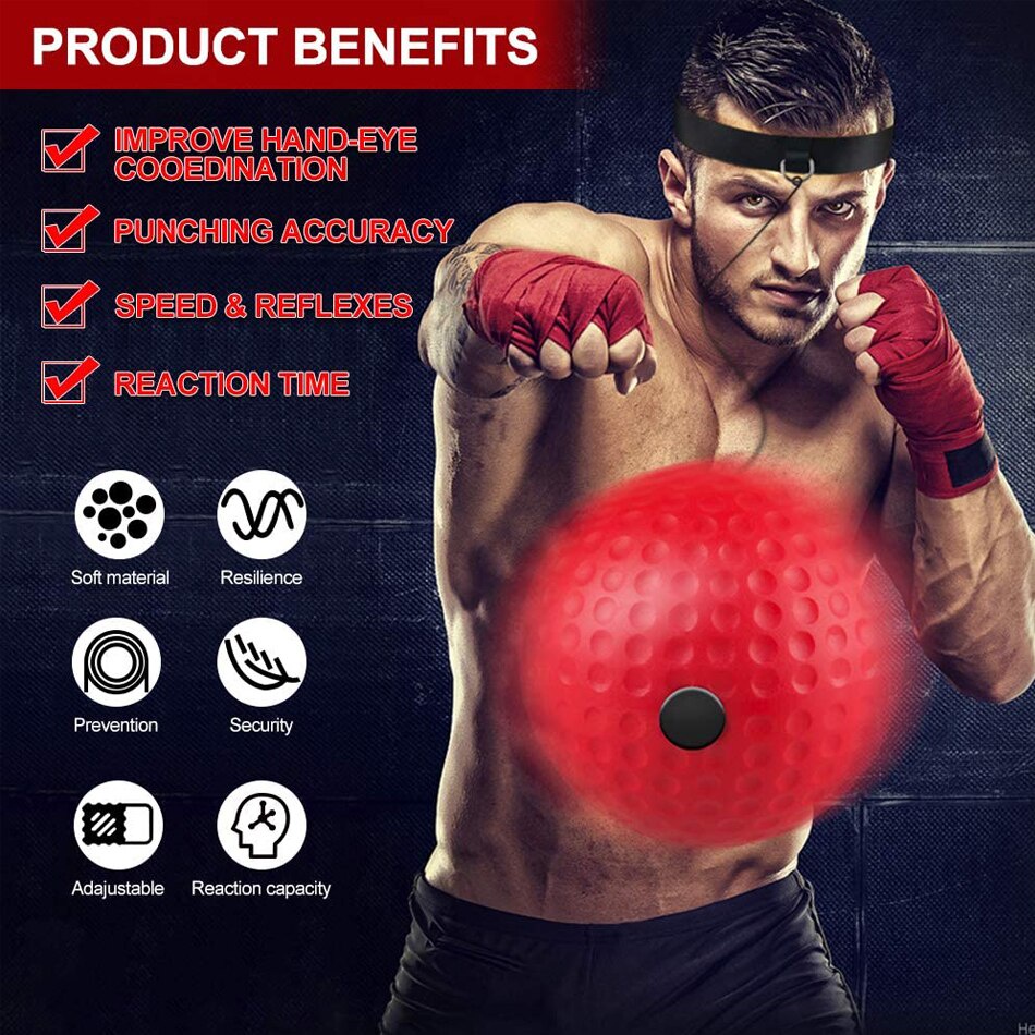 Worthdefence Kick Boxing Reflex Ball Head Band Fighting Speed Training ...