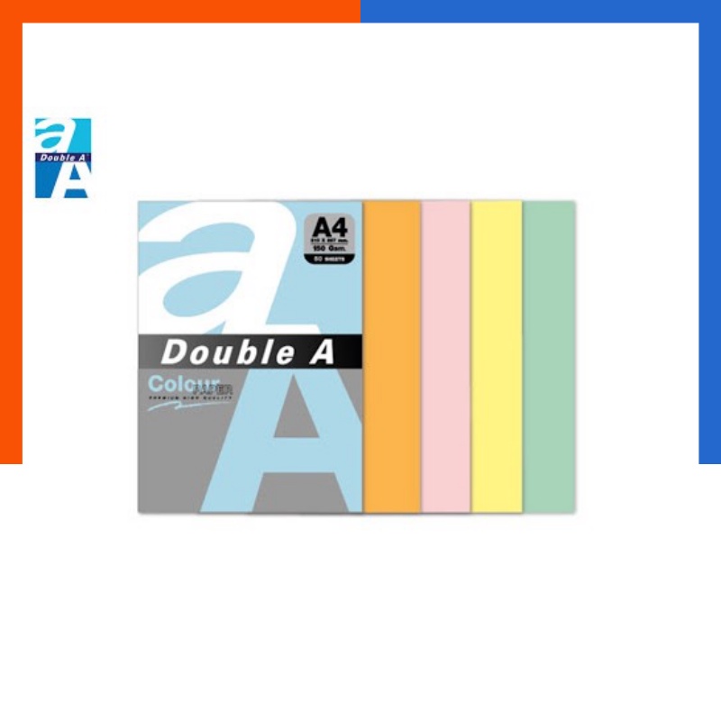 A4 Color Card Paper 80 Grams Light Mixed Colors Double A (Pack Of 50 ...