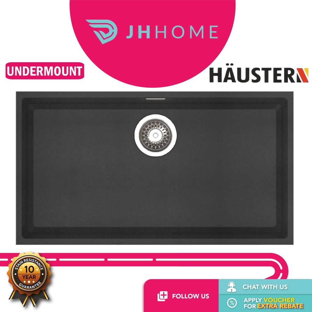 Haustern Undermount 1 Bowl Granite Sink | HT-EDGE-613-UM-B/HT-EDGE-613 ...