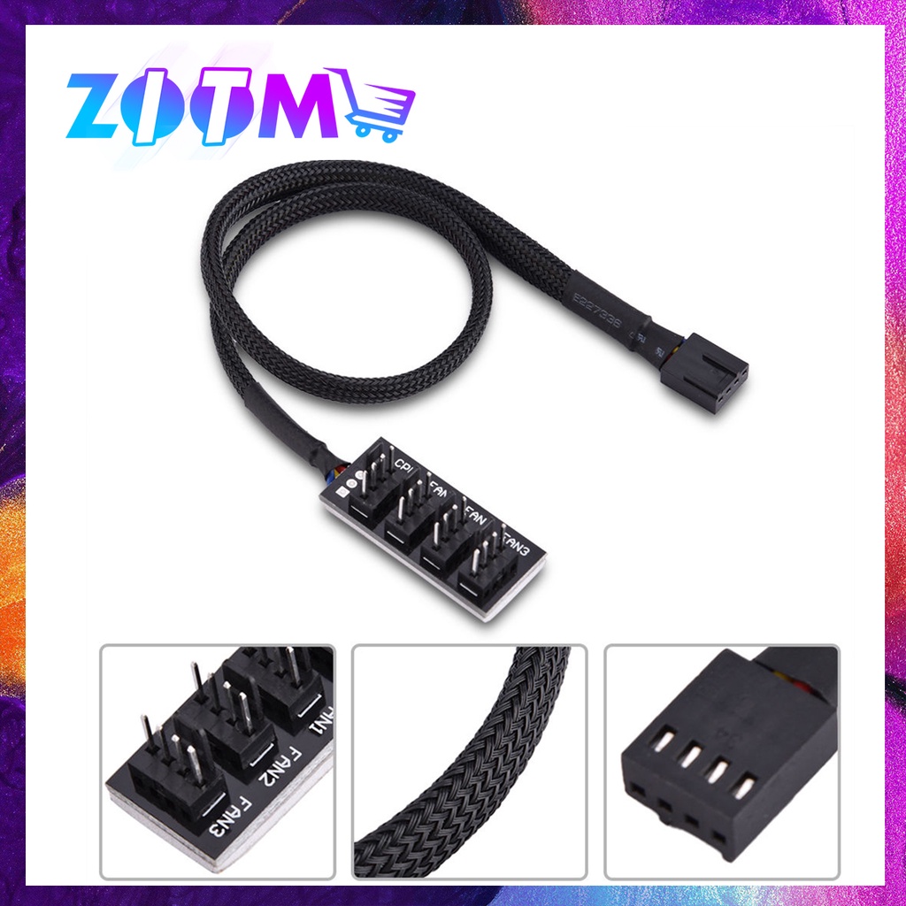PWM FAN HUB, 4PIN COMPUTER CPU / CHASSIS FAN POWER MULTIPLEXER CONNECTOR CABLE ADAPTER FOR ...