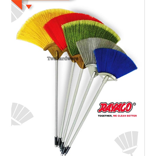RAYACO Nylon PVC Oriental Broom With 2.5ft Iron Handle Premium Nylon ...