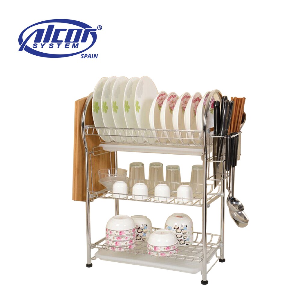 SUS304 Stainless Steel 3 tier Dish Rack/Kitchen Rack/Dapur Rack/Utensil ...