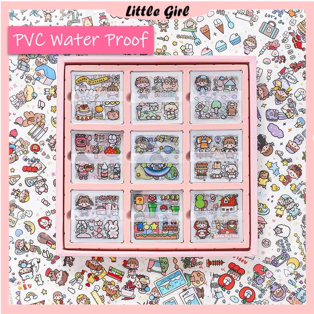 🌸20-40pcs PVC Water Proof INS Decorative Sticker │Cute Cartoon│No ...