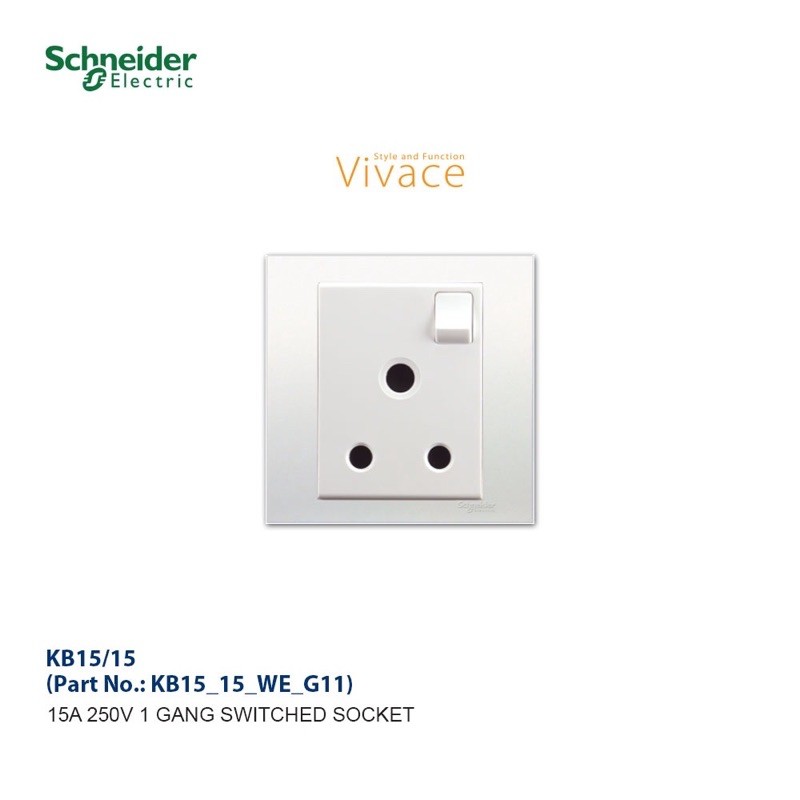 Schneider Vivace 15A 1 Gang Switched Socket | Shopee Malaysia