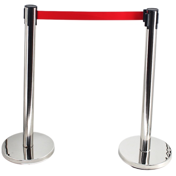 Stainless Steel Queue Up Stand 1Set Retractable Belt Barrier Pole ...
